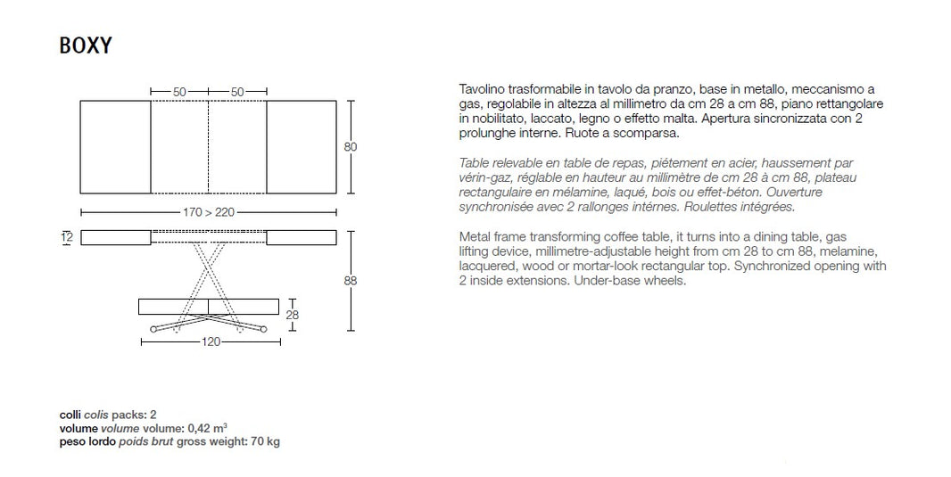 Boxy Multifunctional coffee dining table London UK